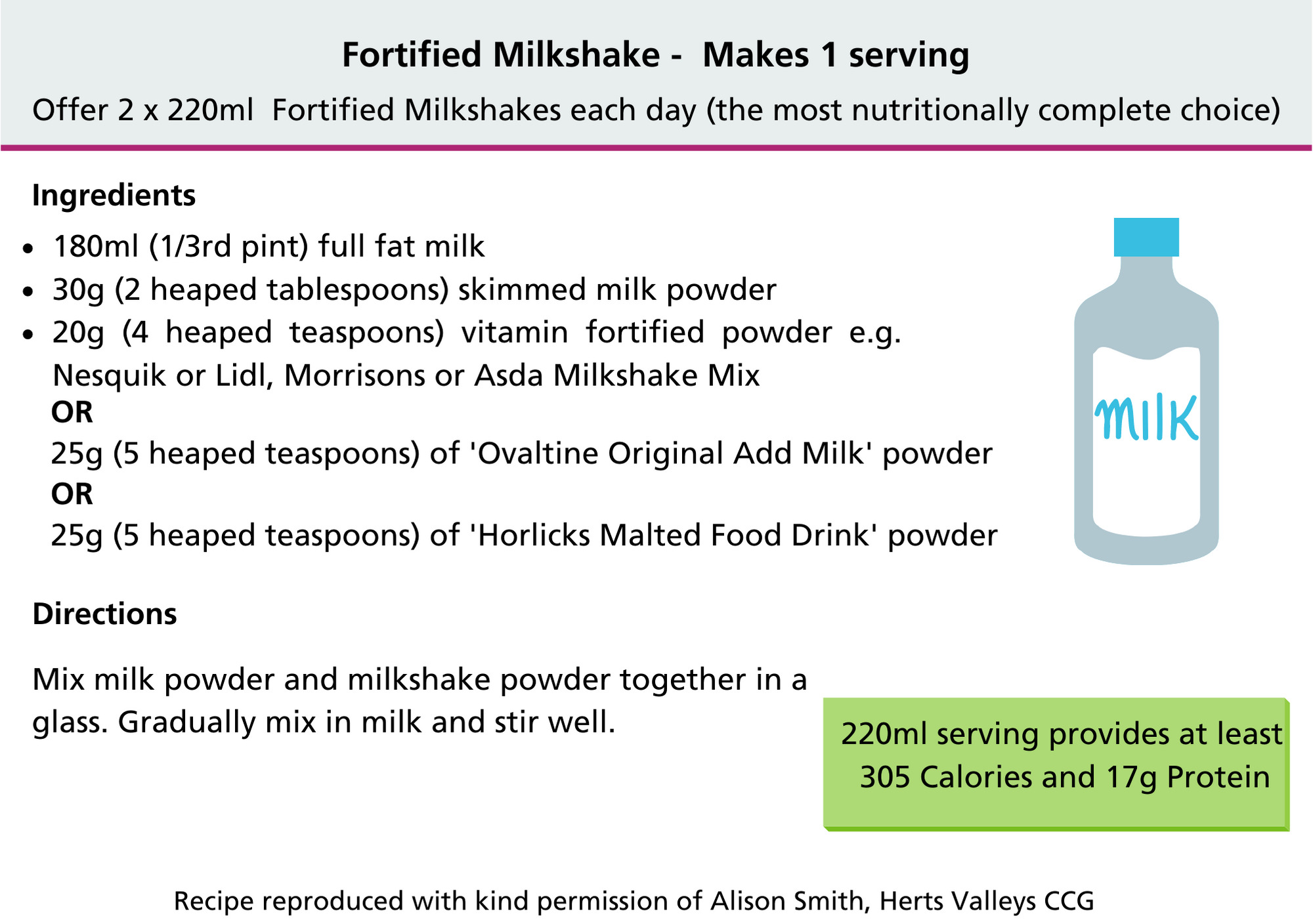 Homemade Supplement Recipes Somerset NHS Foundation Trust